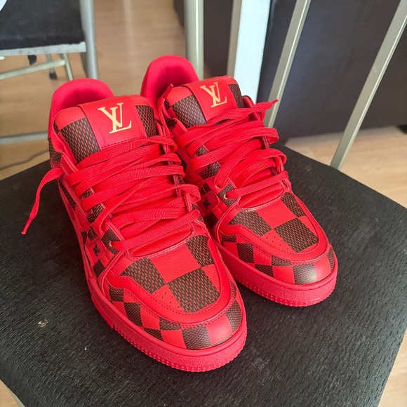 Louis Vuitton | Shoes | Louis Vuitton Trainer Red Size | Poshmark